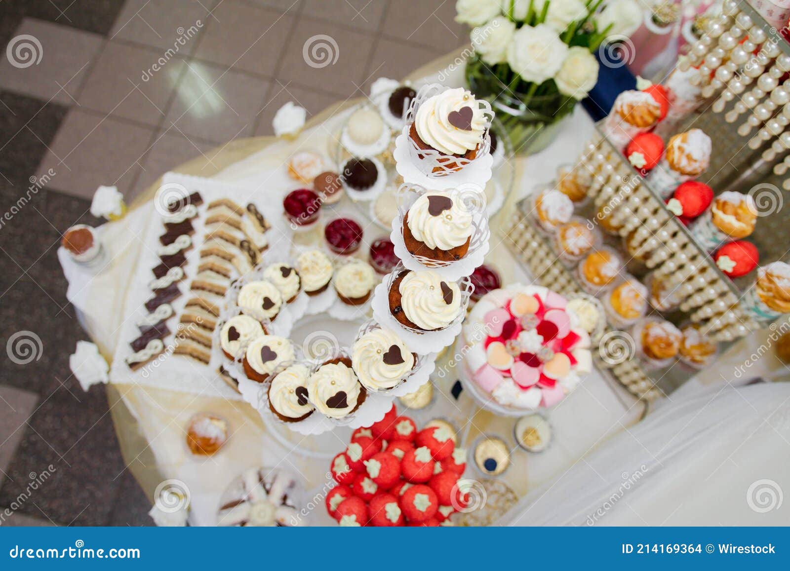 Top View of a Dessert Buffet Table Stock Photo - Image of meal ...
