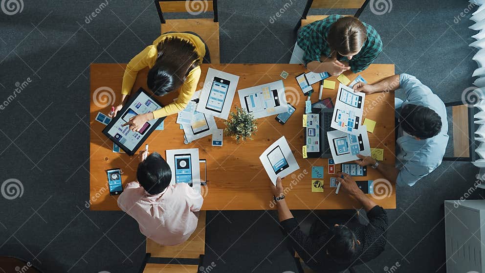 Top View of Developer and Designer Shake Hand Together at Meeting ...