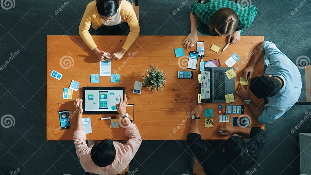 Top View of Developer and Designer Shake Hand Together at Meeting ...