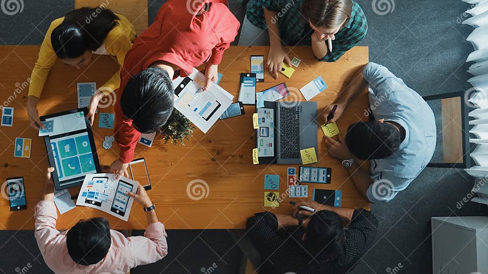 Top View of Developer and Designer Shake Hand Together at Meeting ...