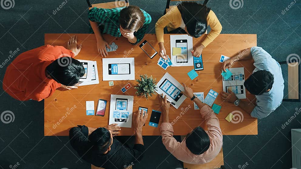 Top View of Developer and Designer Shake Hand Together at Meeting ...