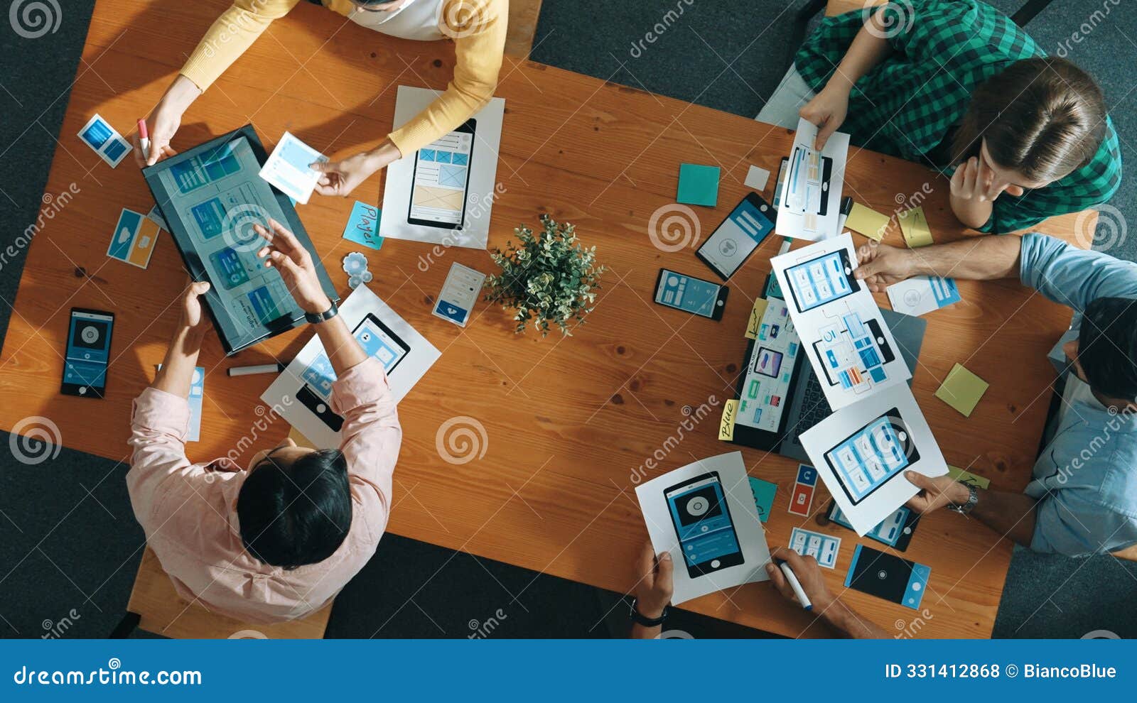 Top View of Developer and Designer Shake Hand Together at Meeting ...