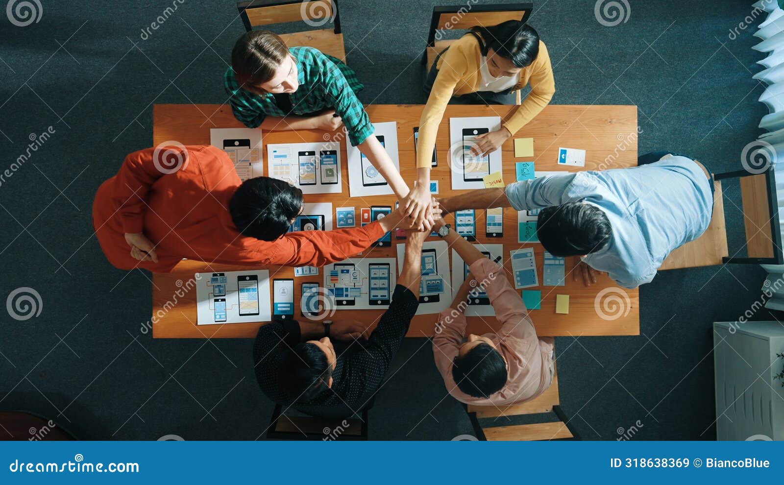 Top View of Developer and Designer Shake Hand Together at Meeting ...