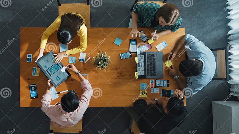 Top View of Developer and Designer Shake Hand Together at Meeting ...