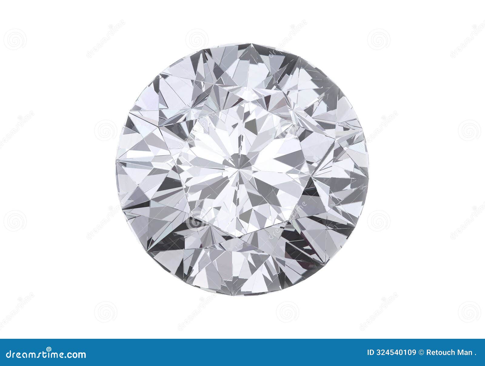 Top View. Diamond with High Quality on a White Background Stock ...