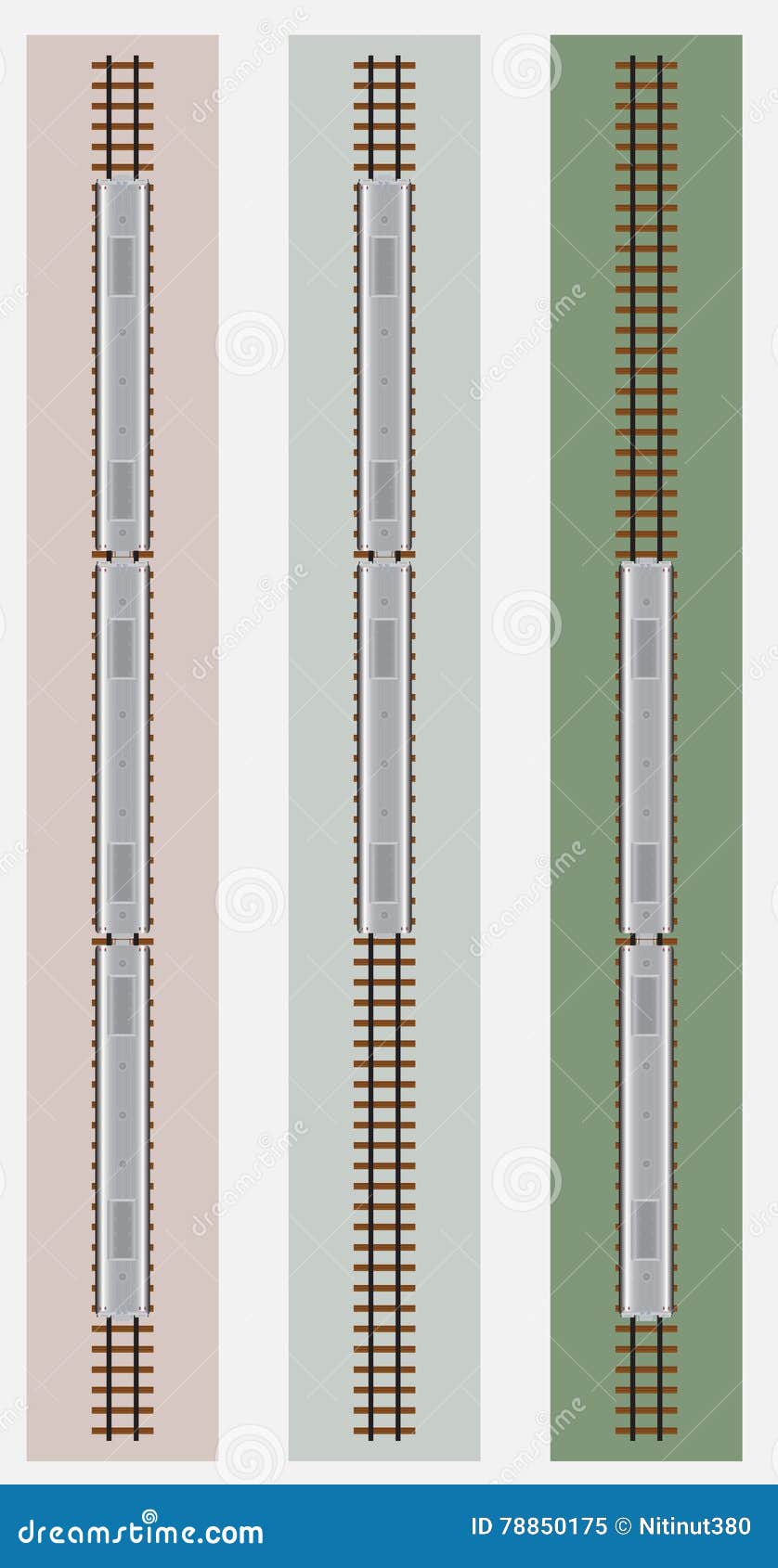 Top View of Diesel Railcar Train with Track Stock Vector - Illustration ...