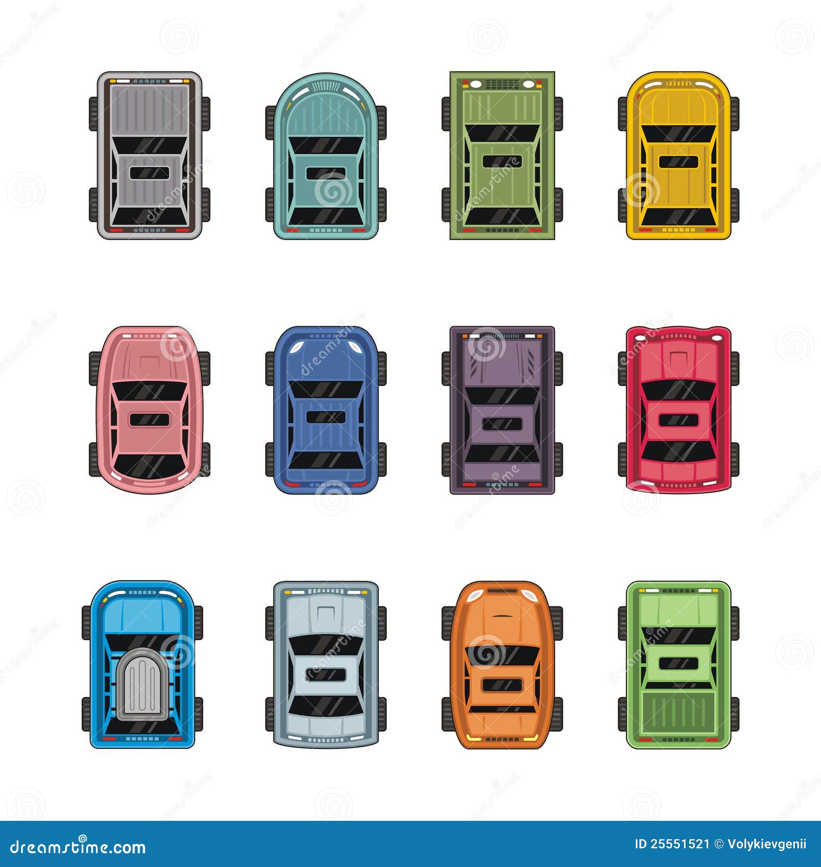 Top View Different Automobiles Stock Vector - Illustration of package ...