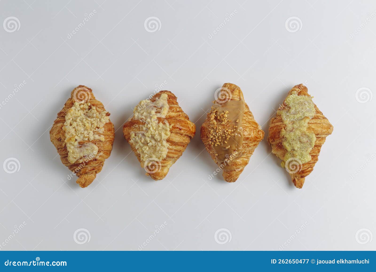 Top View of Different Croissants Over White Background Stock Image ...