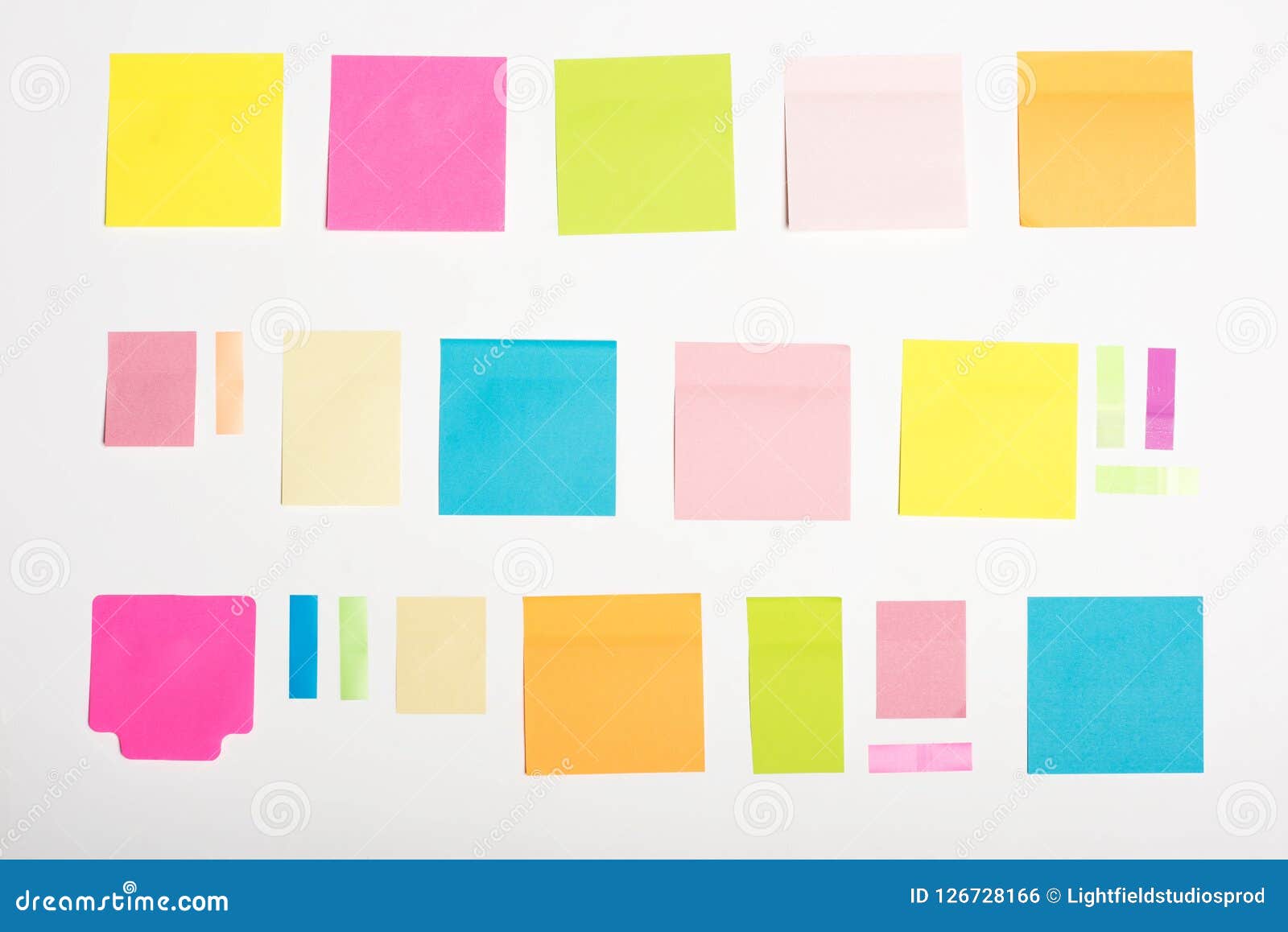 Top View of Different Empty Colorful Sticky Notes Stock Photo - Image ...