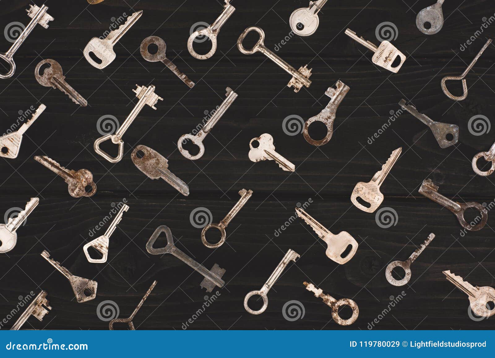 Top View of Different Metal Keys Stock Image - Image of view, secure ...