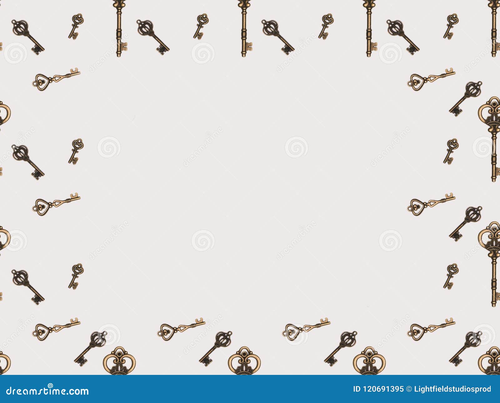 Top View of Different Metal Keys Frame Stock Image - Image of retro ...
