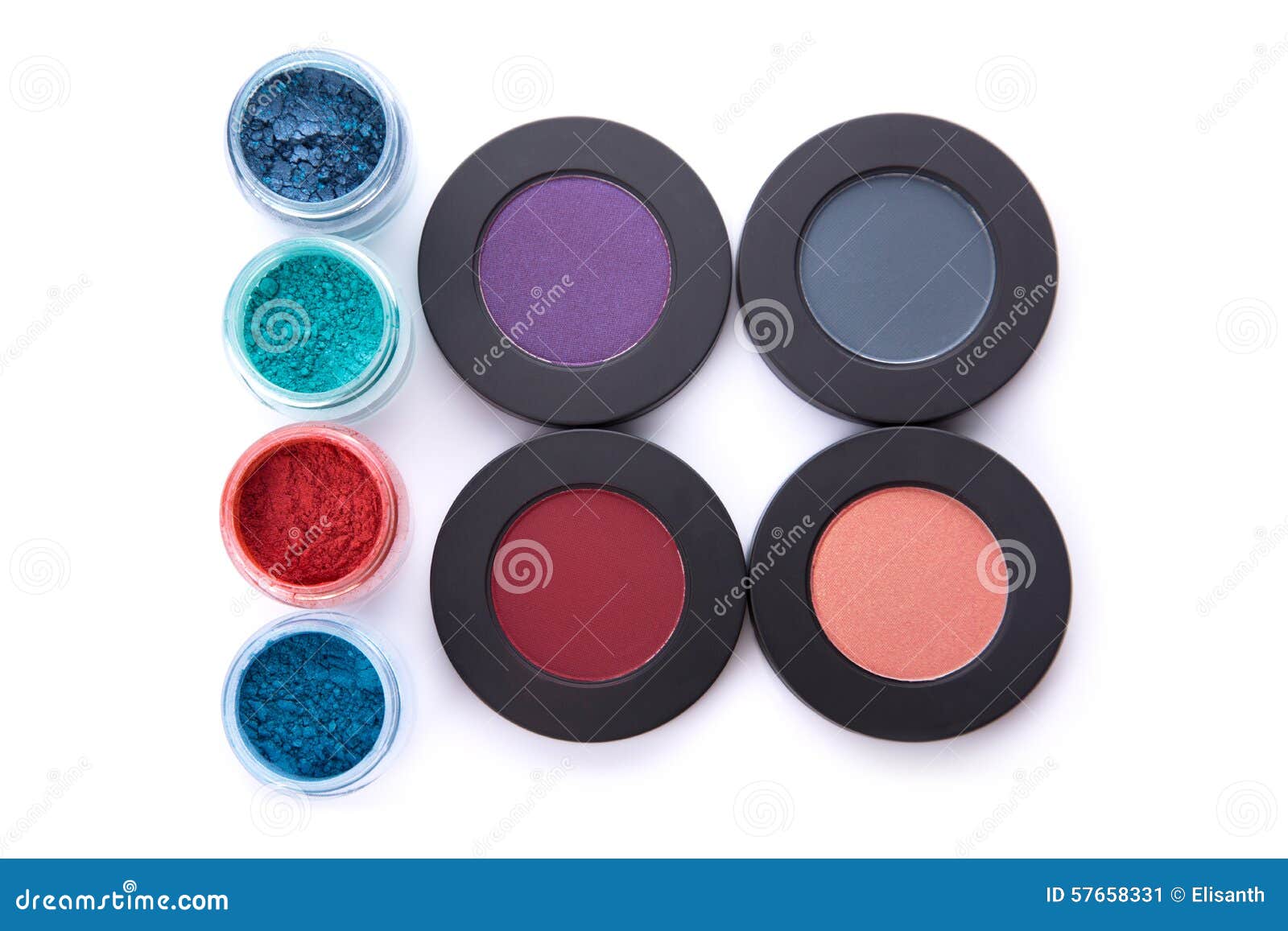 Top View of Different Type Eye Shadows Set Stock Image - Image of blush ...
