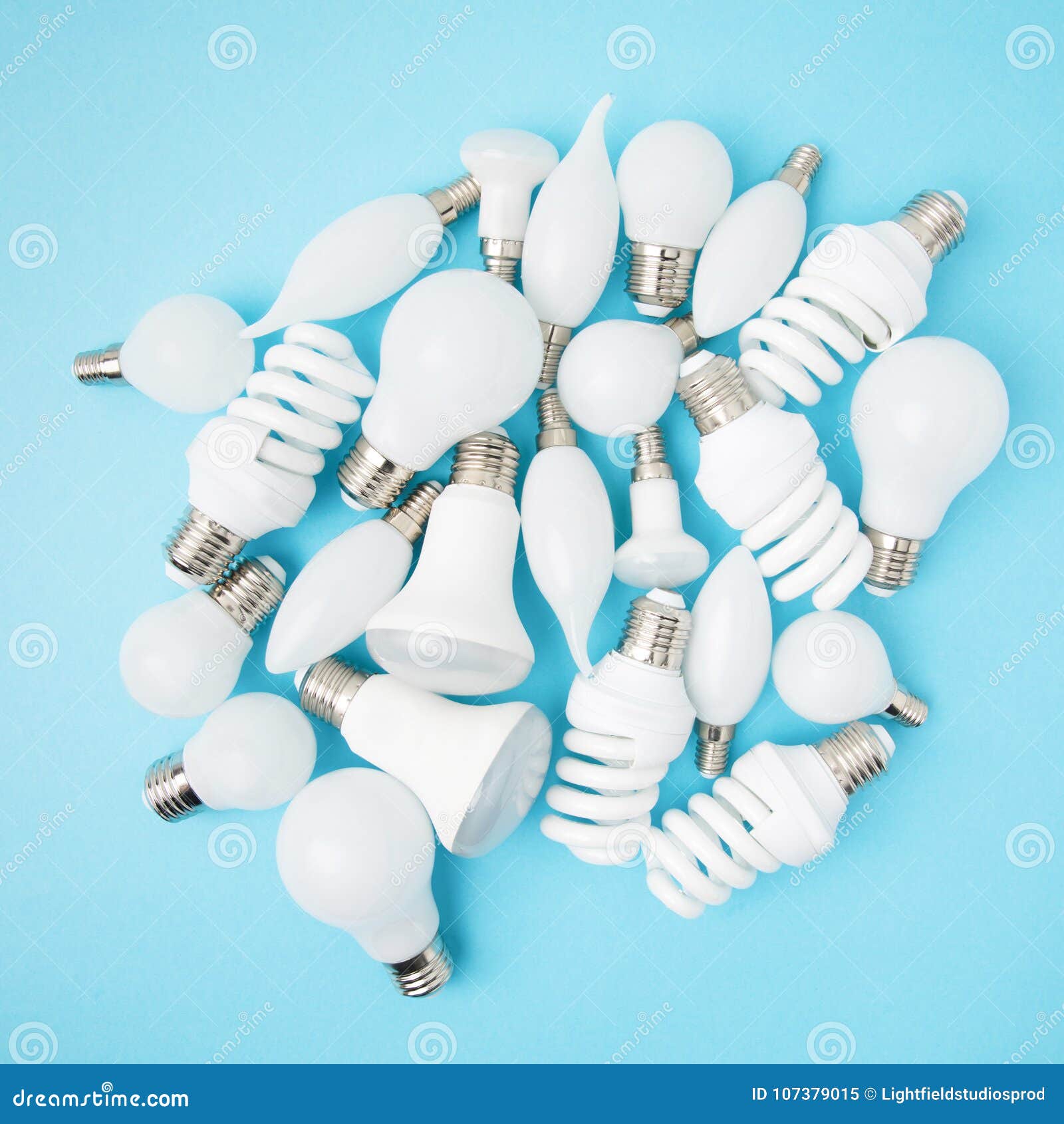 Top View of Different White Lamps Stock Image - Image of creative ...