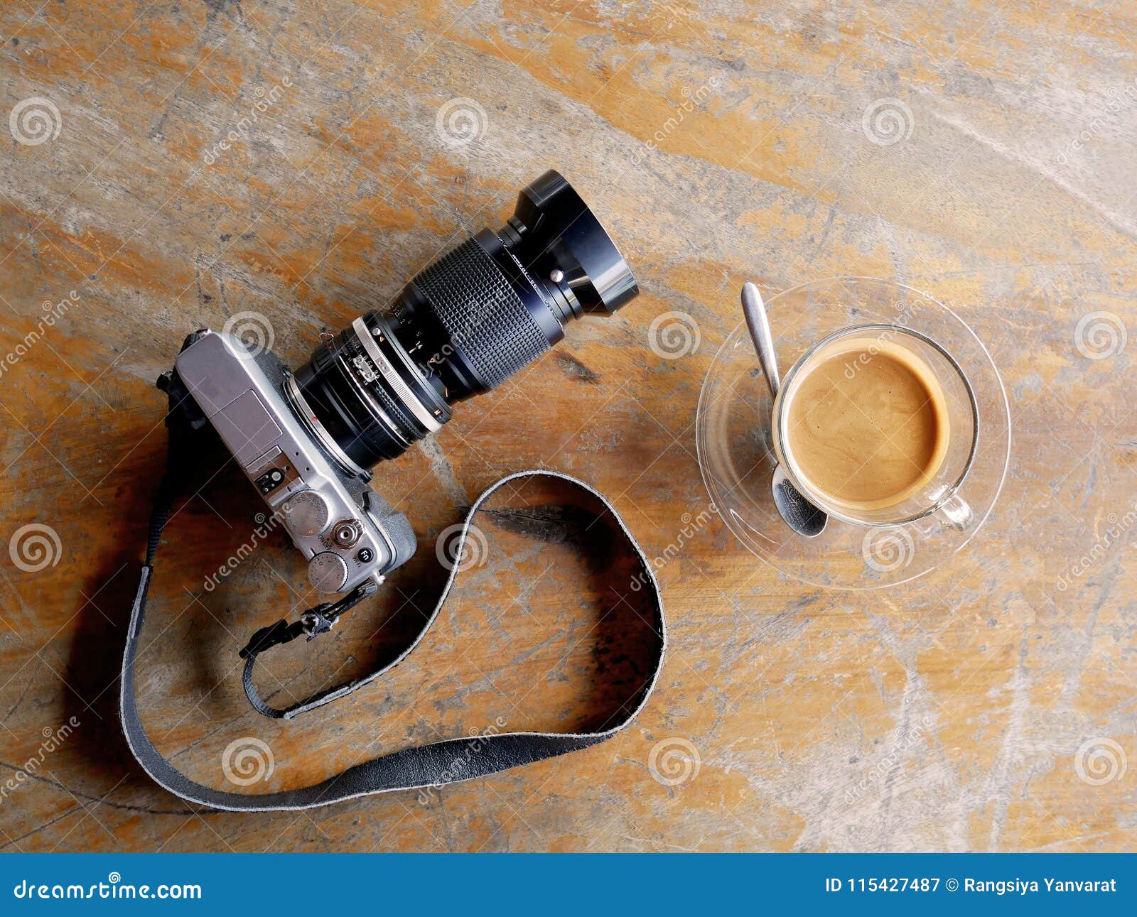 Digital Camera with Cup of Coffee. Stock Image - Image of travel, hobby ...
