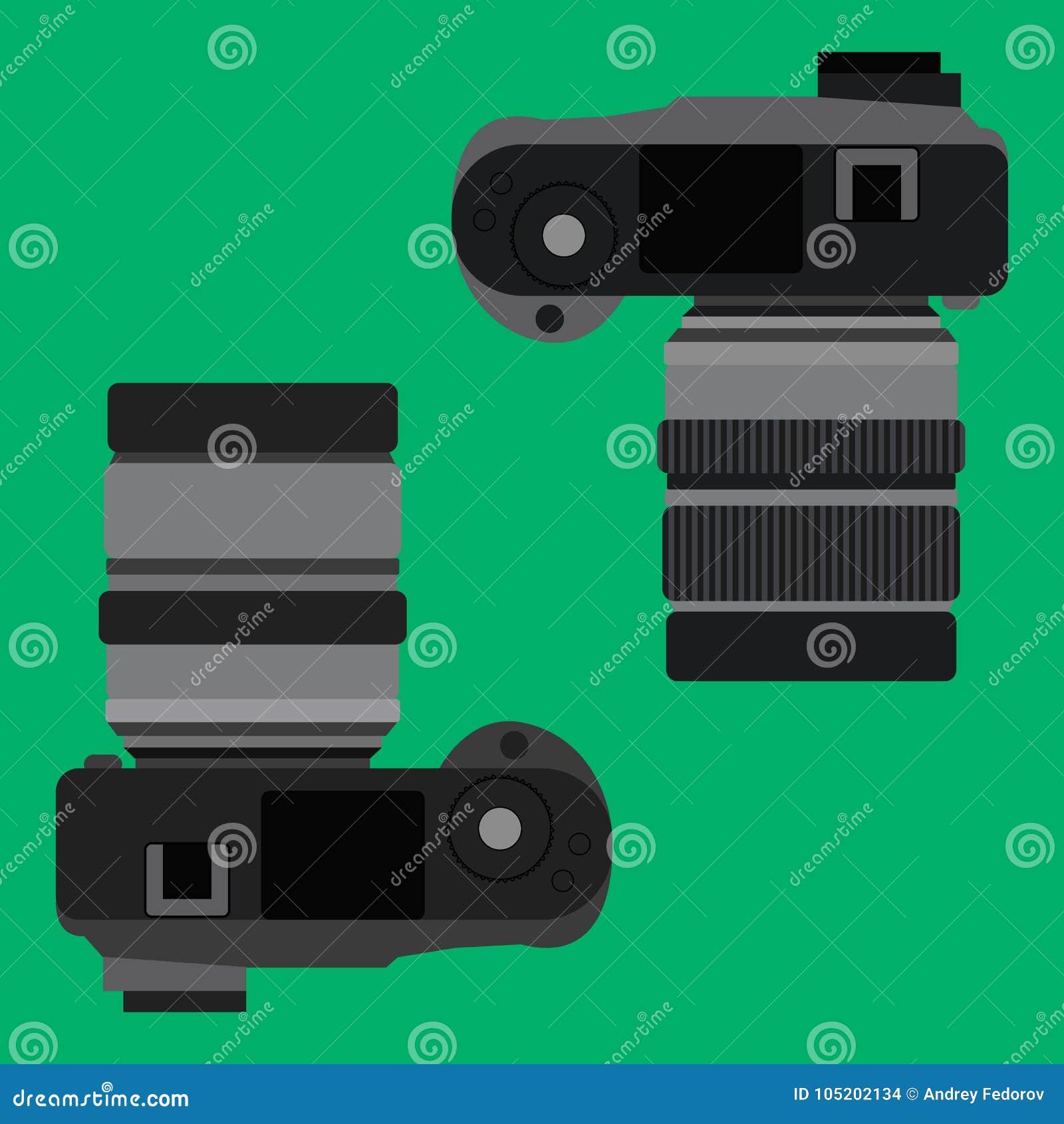 Top view of digital camera stock vector. Illustration of full - 105202134