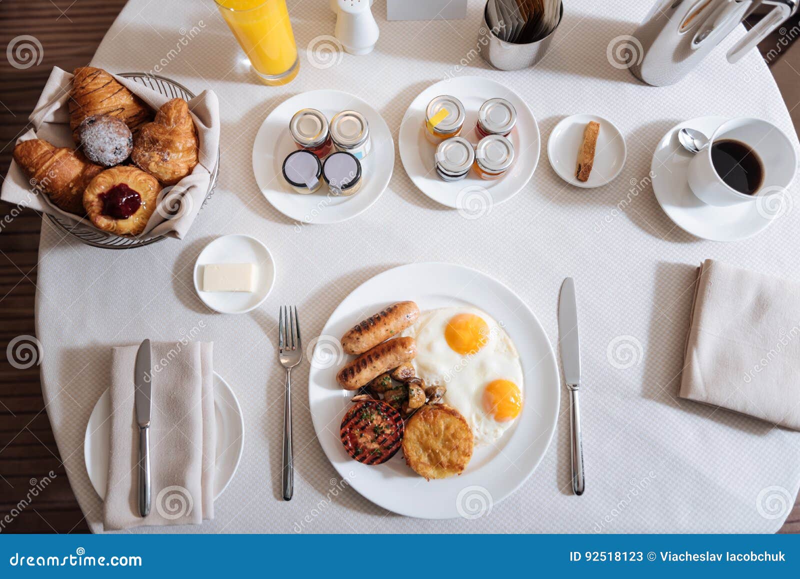 Top View of a Dinner Table with Food Stock Image - Image of modern ...