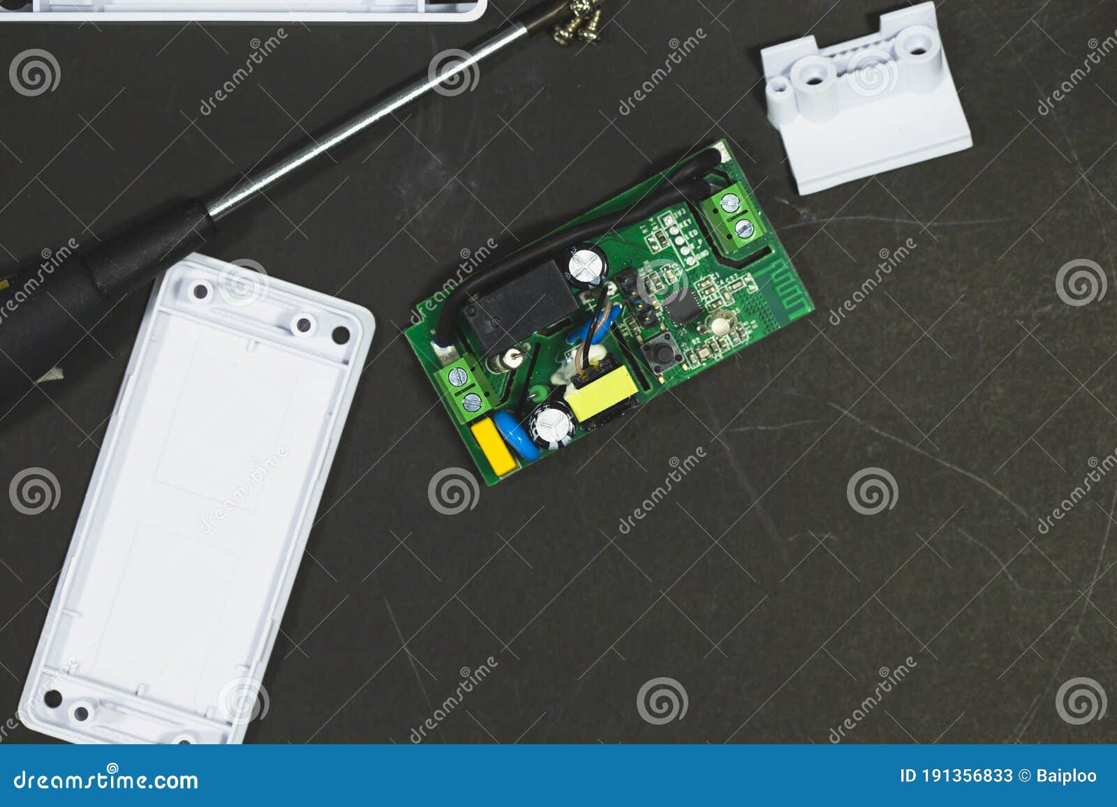 Top View of Dis-assembled Electronics Part, Details of Circuit Board ...
