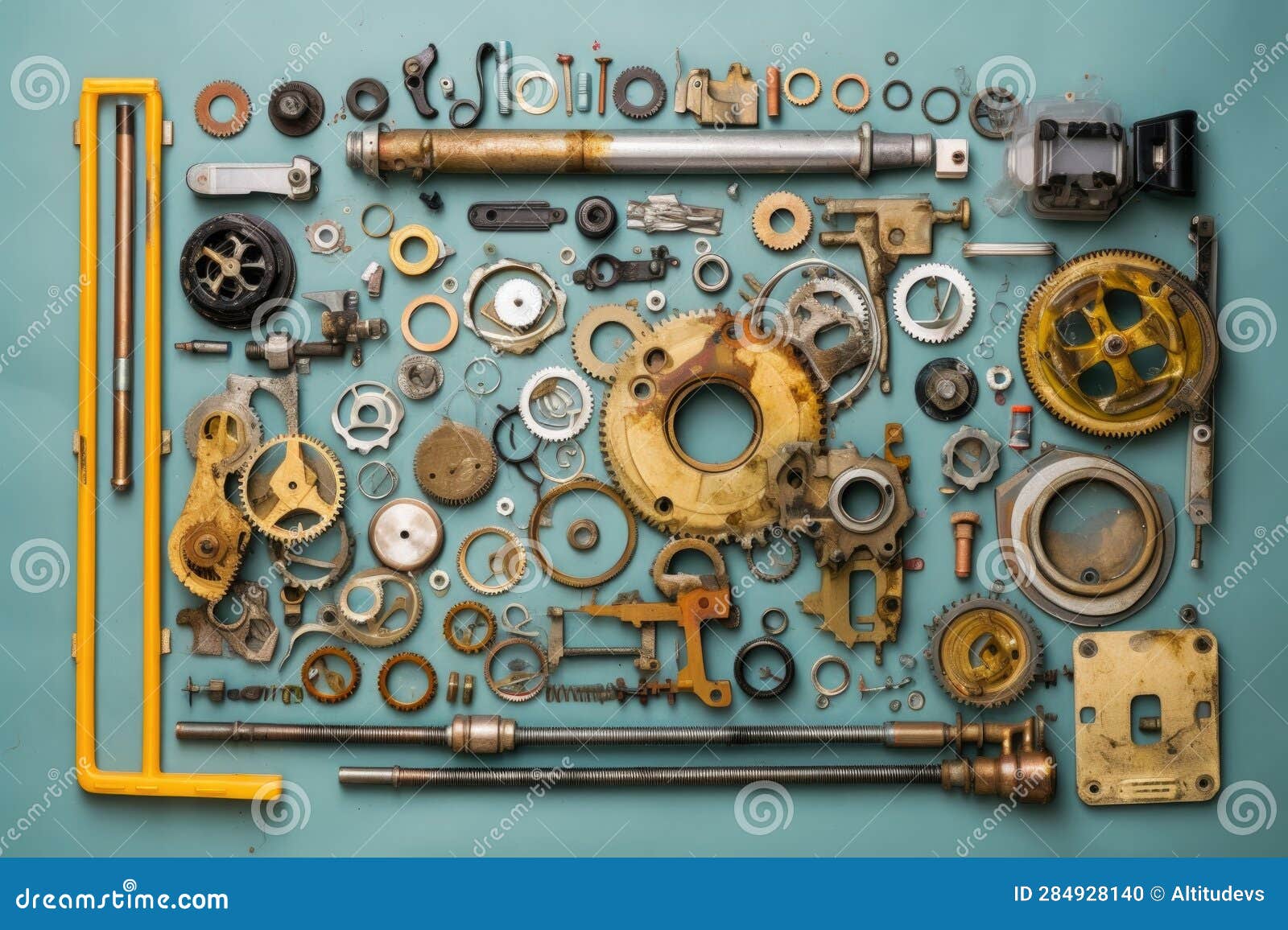Top View of Disassembled Bike Pedal Components Stock Illustration ...