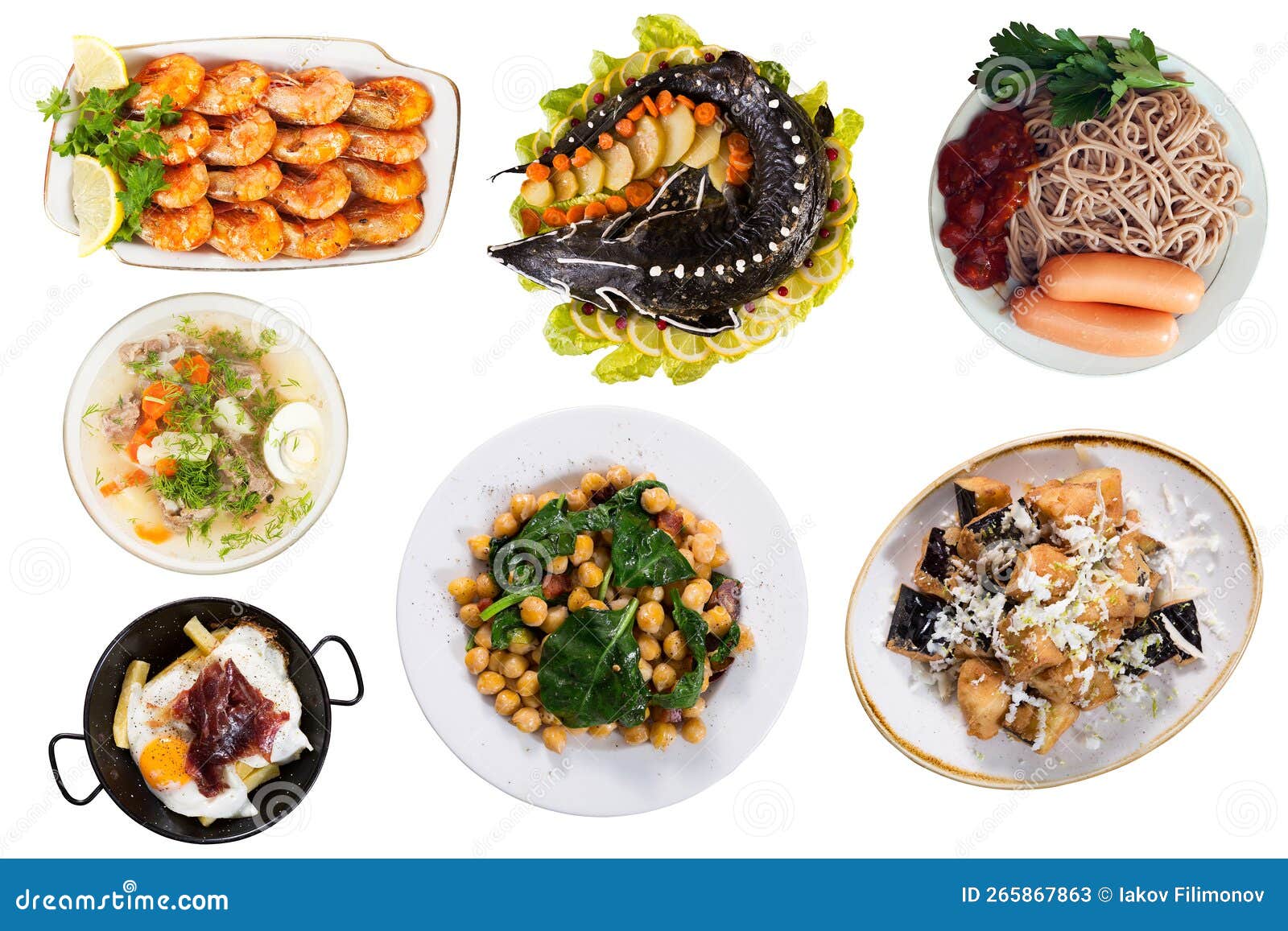 Top View of Dishes Isolated Stock Image - Image of dishes, delicacy ...