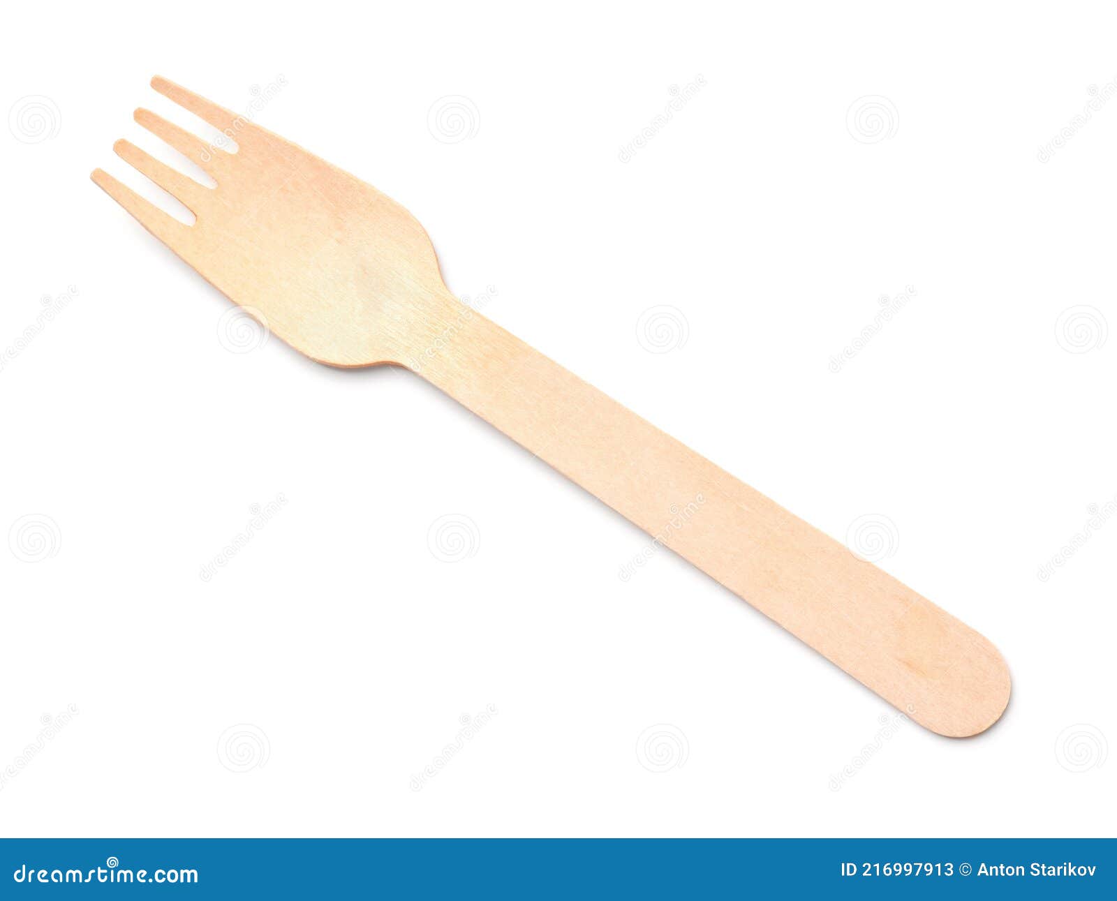 Top View of Disposable Wooden Fork Stock Image - Image of object ...