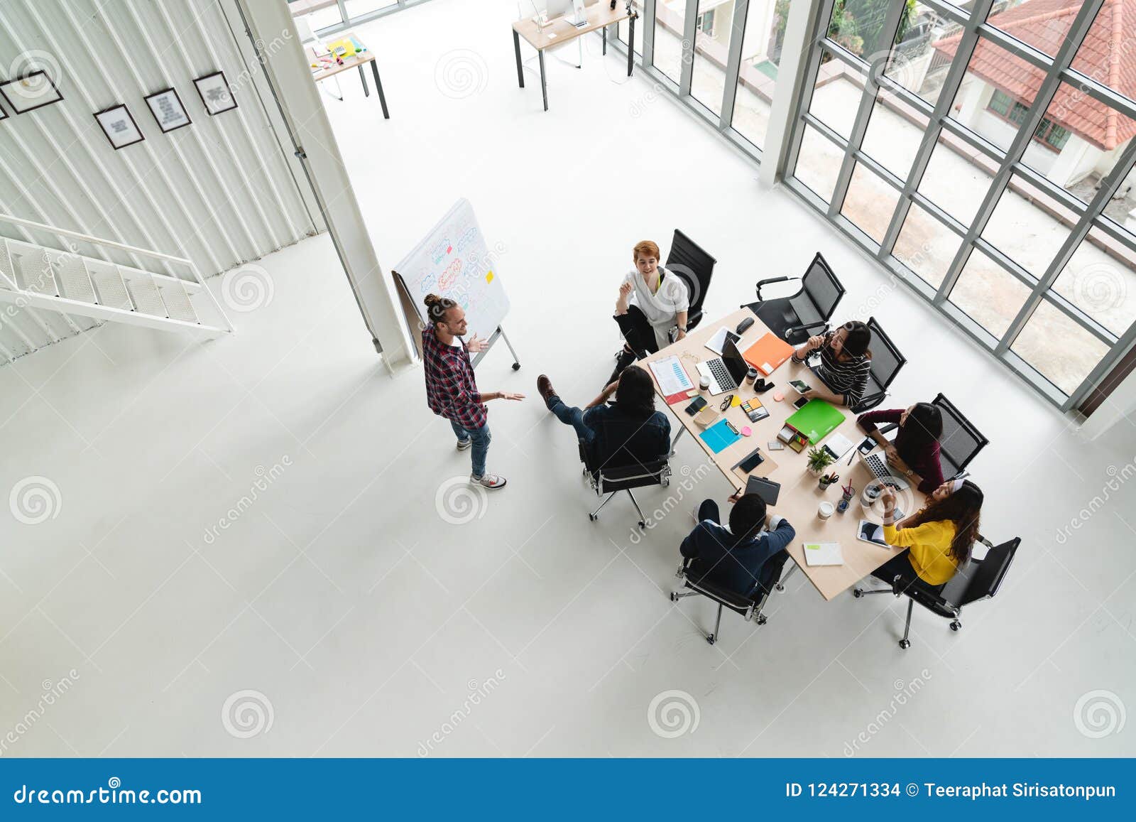 Top View of Diverse People of Creative Team Group Using Smartphone ...