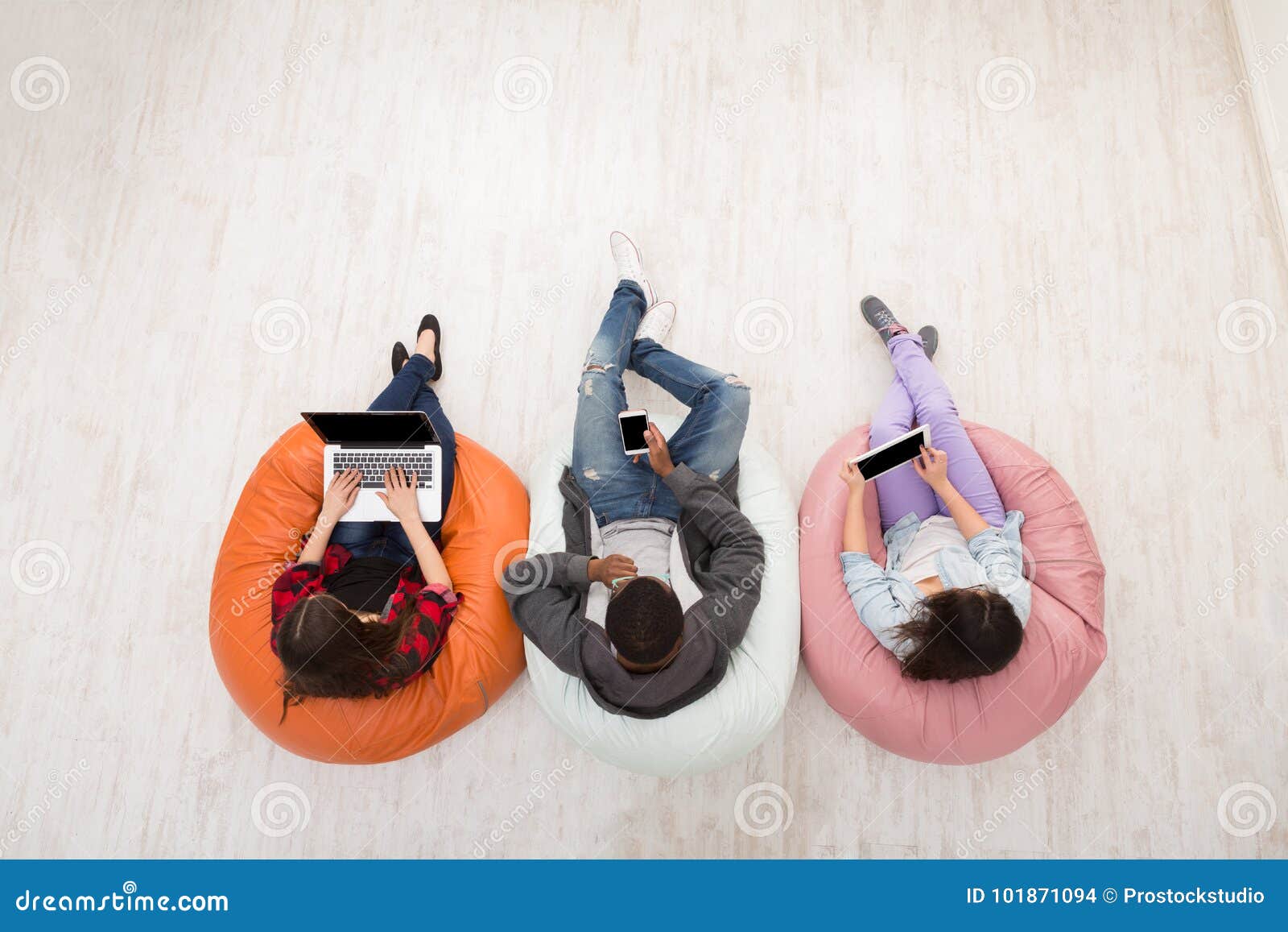 Top View of Diverse People Using Smart Gadgets Stock Photo - Image of ...