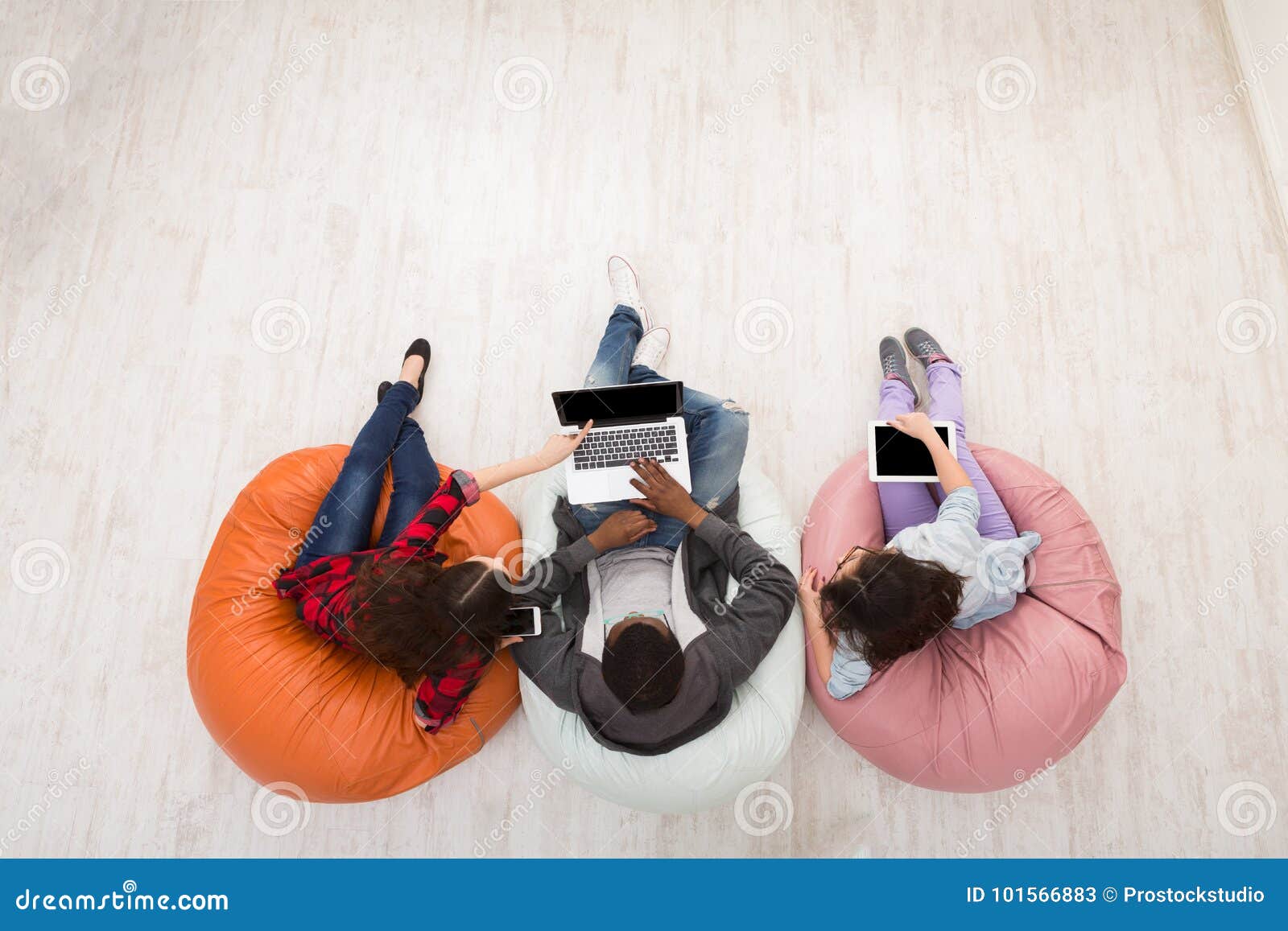 Top View of Diverse People Using Smart Gadgets Stock Image - Image of ...