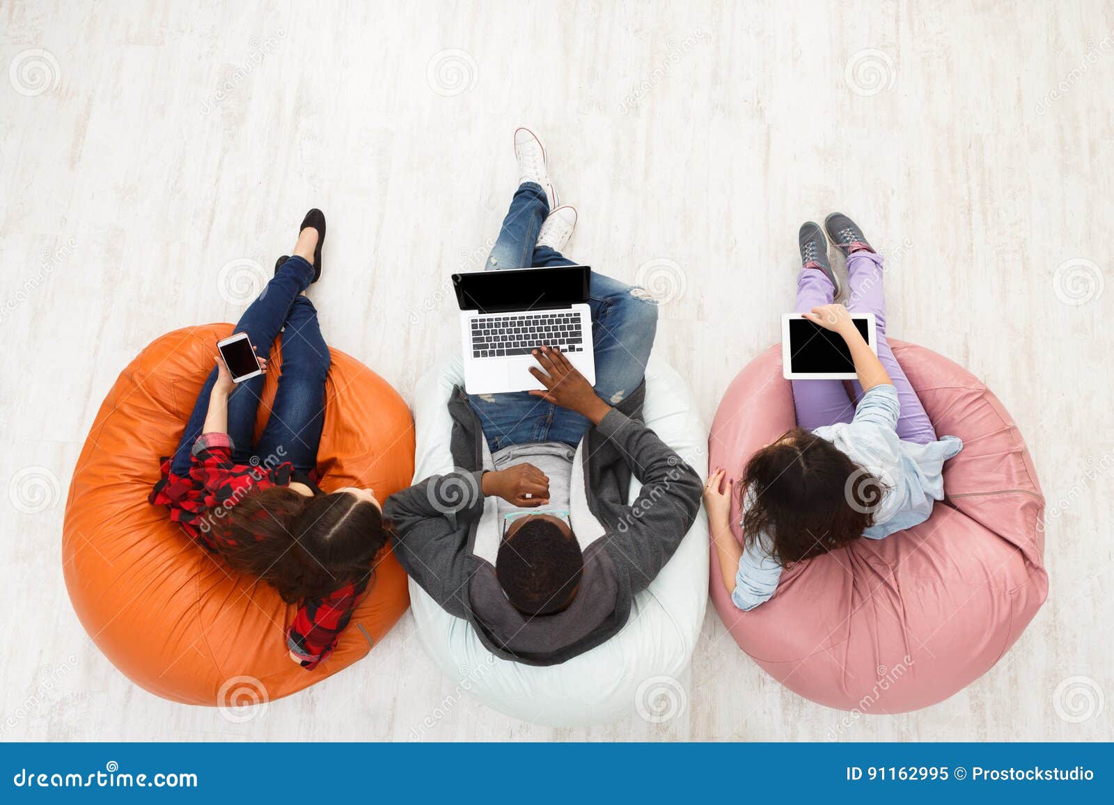 Top View of Diverse People Using Smart Gadgets Stock Image - Image of ...