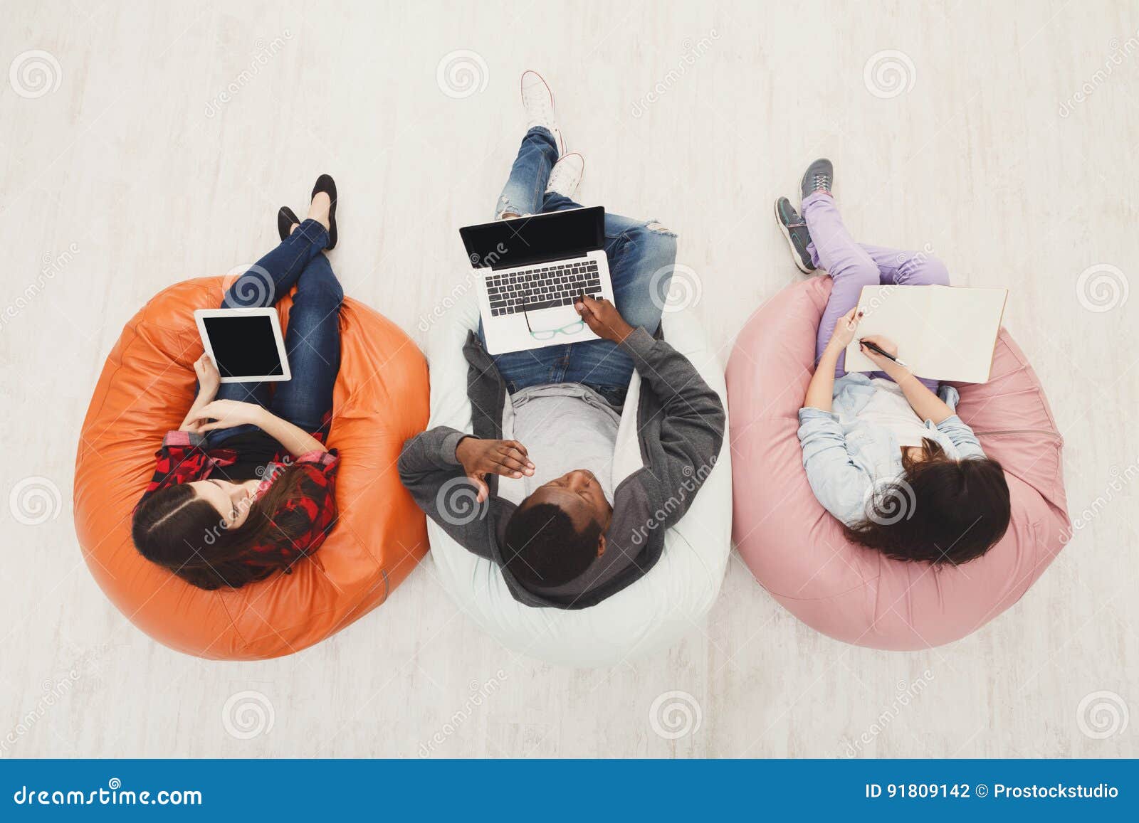 Top View of Diverse People Using Smart Gadgets Stock Photo - Image of ...