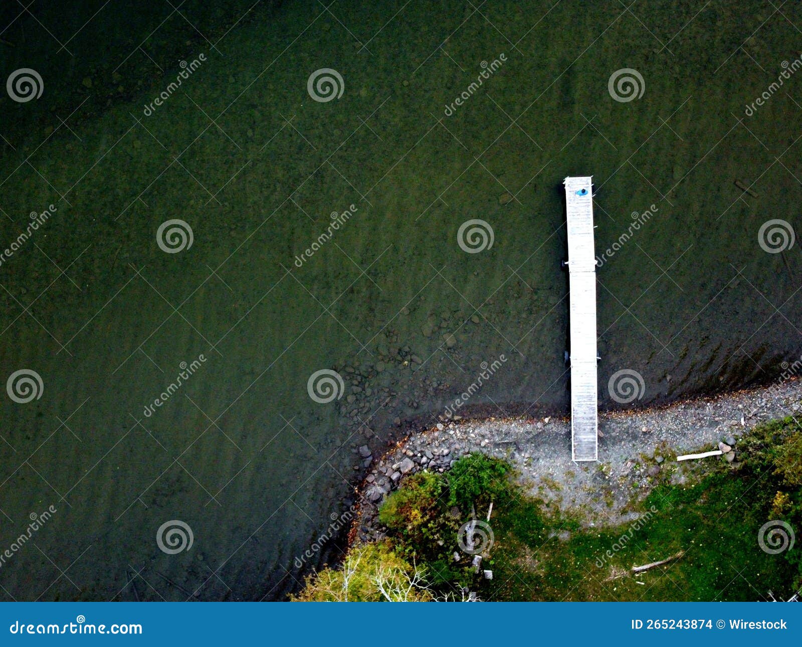 Top View of a Dock on the Coast of Quebec Lake Stock Photo - Image of ...