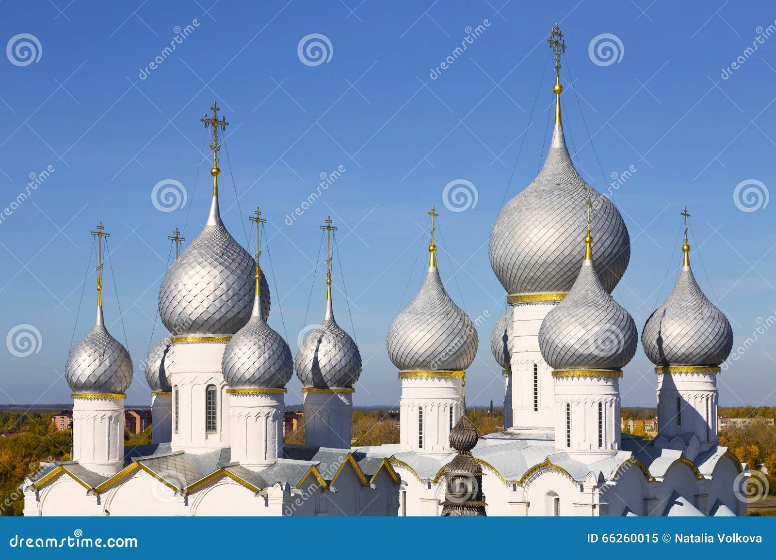 Top View of the Domes of the Cathedrals in the Kremlin, Rostov the ...