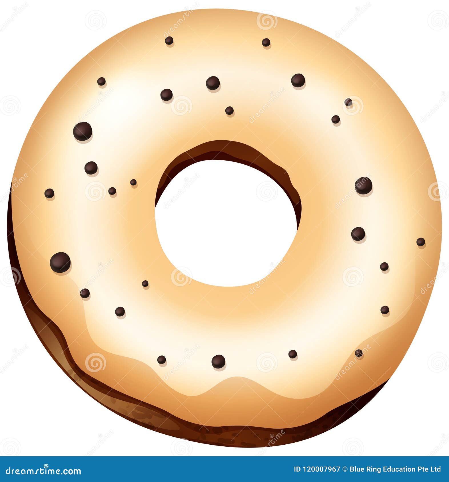 Top view of a donut stock vector. Illustration of natural - 120007967