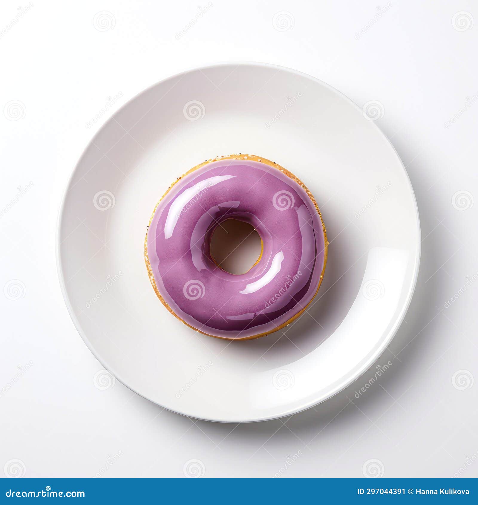 Top View of Donut with Violet Icing. Stock Illustration - Illustration ...