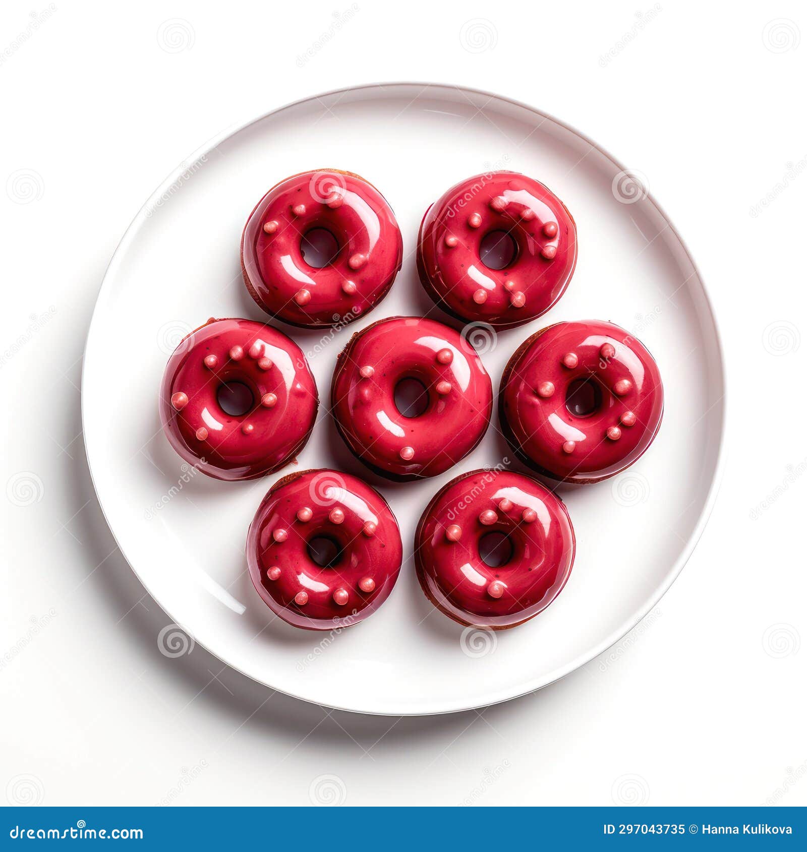 Top View of Donuts with Red Icing. Stock Illustration - Illustration of ...