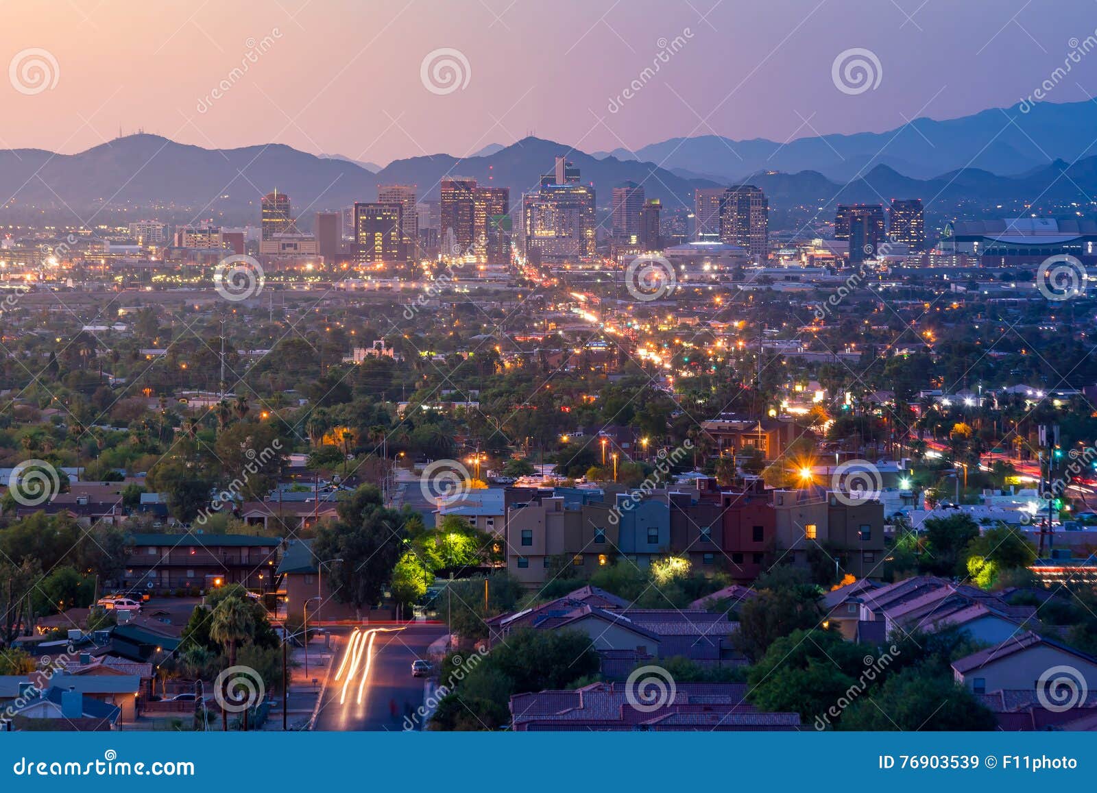 Top View of Downtown Phoenix Arizona Stock Image - Image of south ...