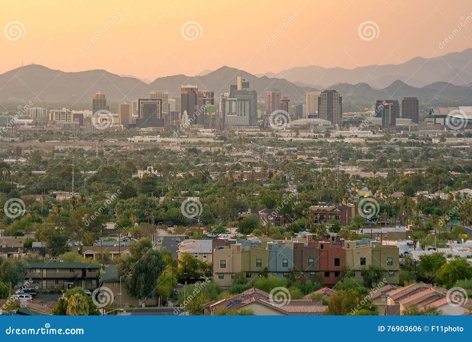 Top View of Downtown Phoenix Arizona Stock Photo - Image of skyline ...
