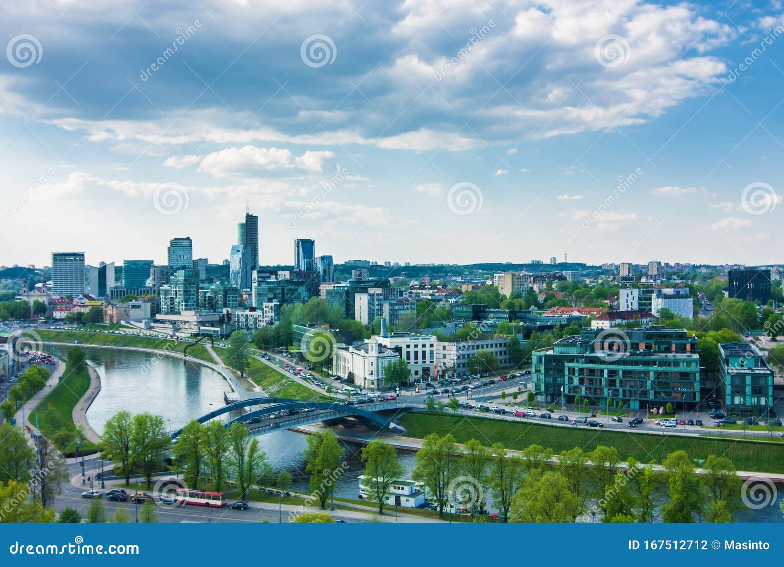 Top View of Downtown in Vilnius Stock Photo - Image of bricks, clouds ...