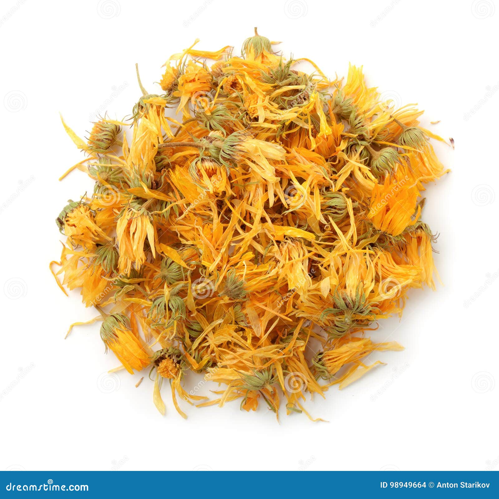 Top View of Dried Calendula Flowers Stock Photo - Image of bright ...