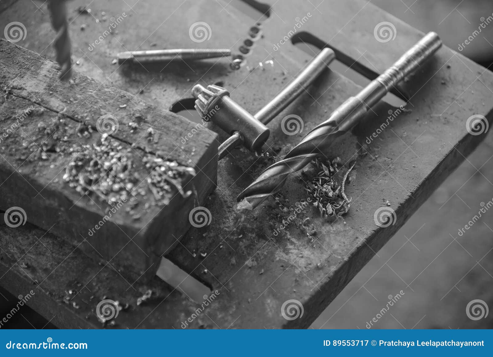 Top View of Drill Bit on Drill Press Stock Image - Image of steel ...