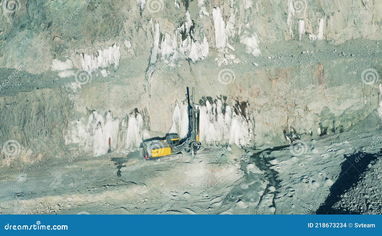 Top View of a Drilling Machine Working in the Open-pit Mine Stock Photo ...