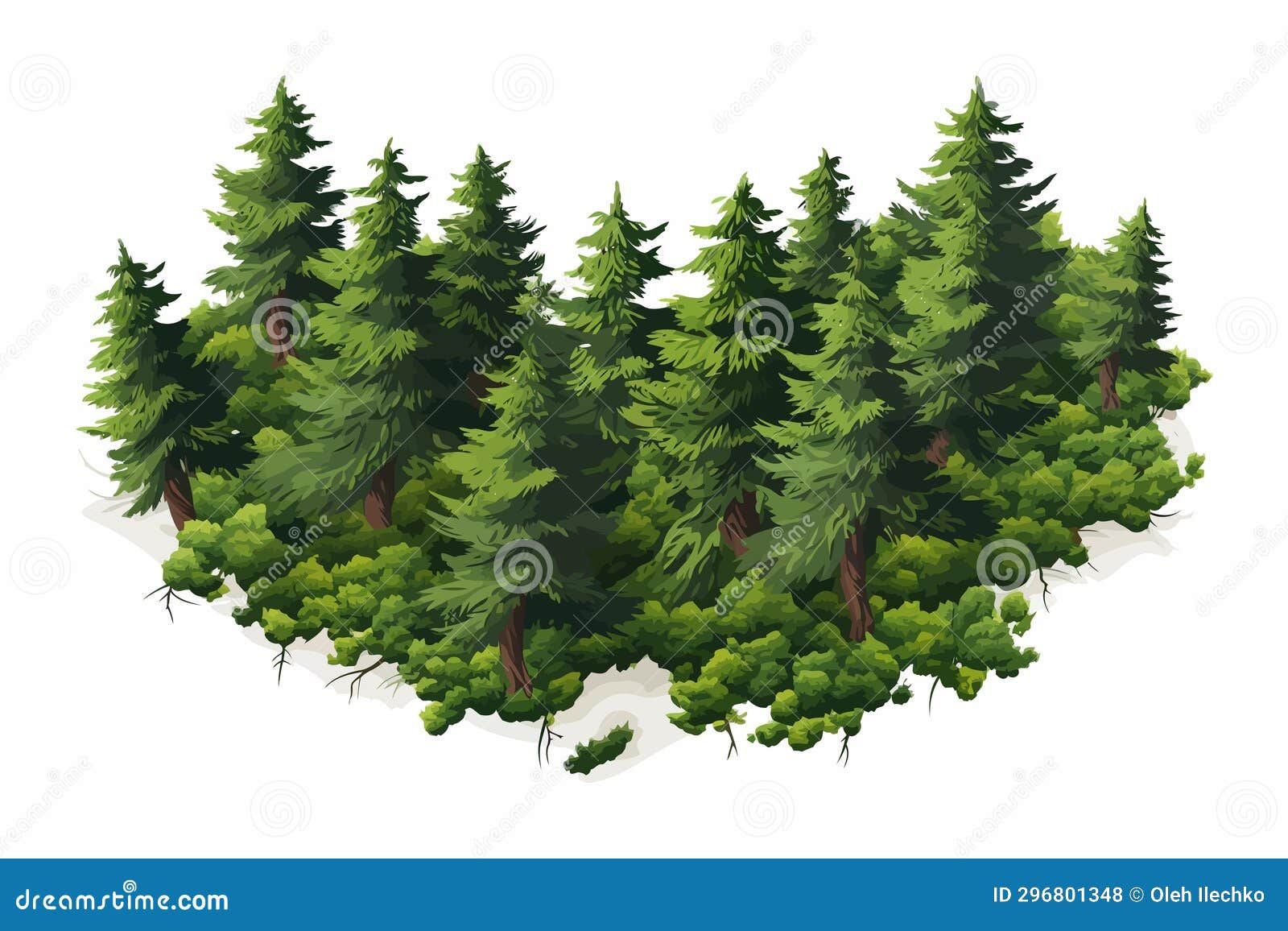 Top View Dron Shot of Forest Vector Flat Isolated Illustration Stock ...