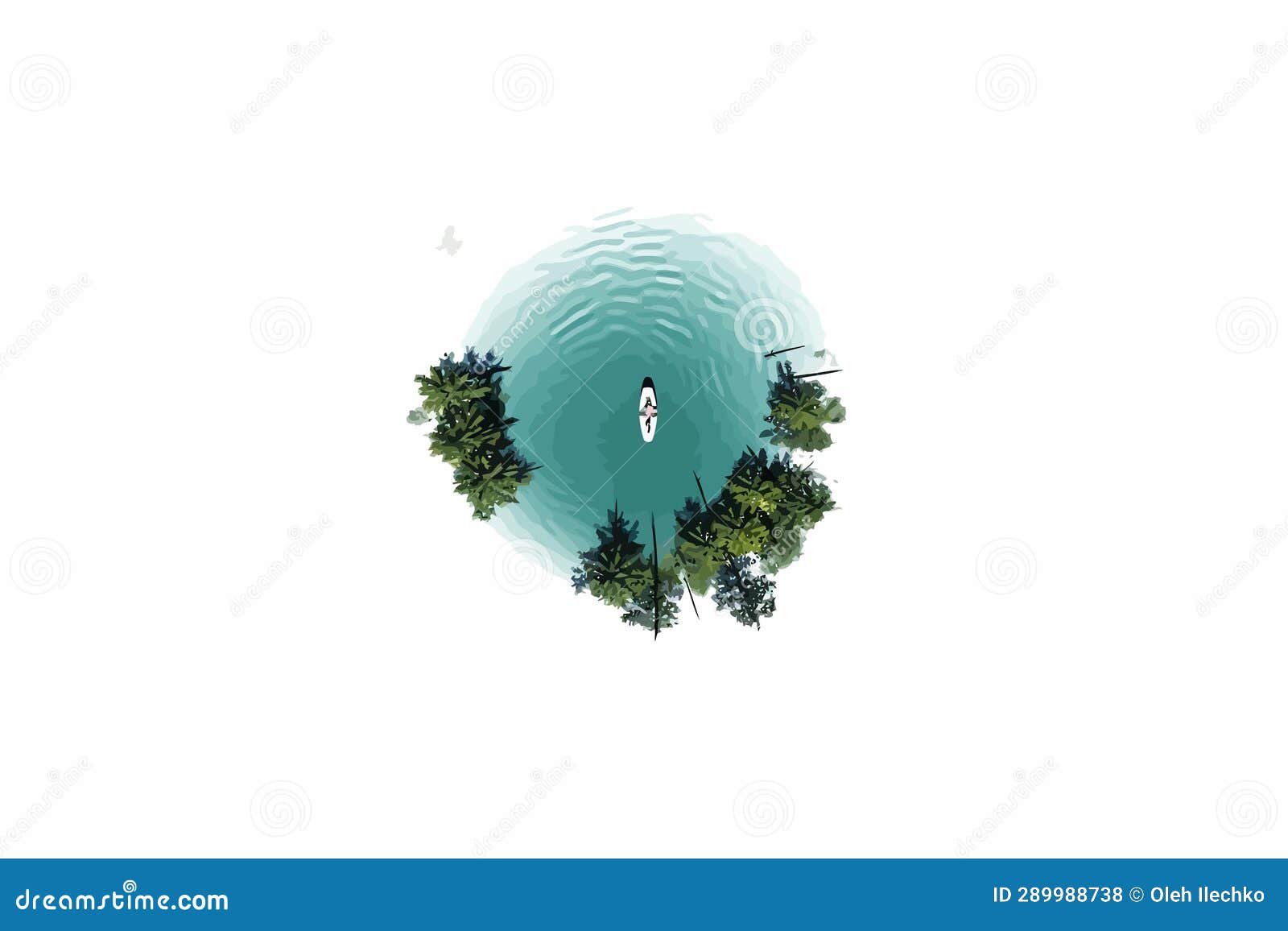 Top View Dron Shot of Lake Vector Flat Isolated Illustration Stock ...