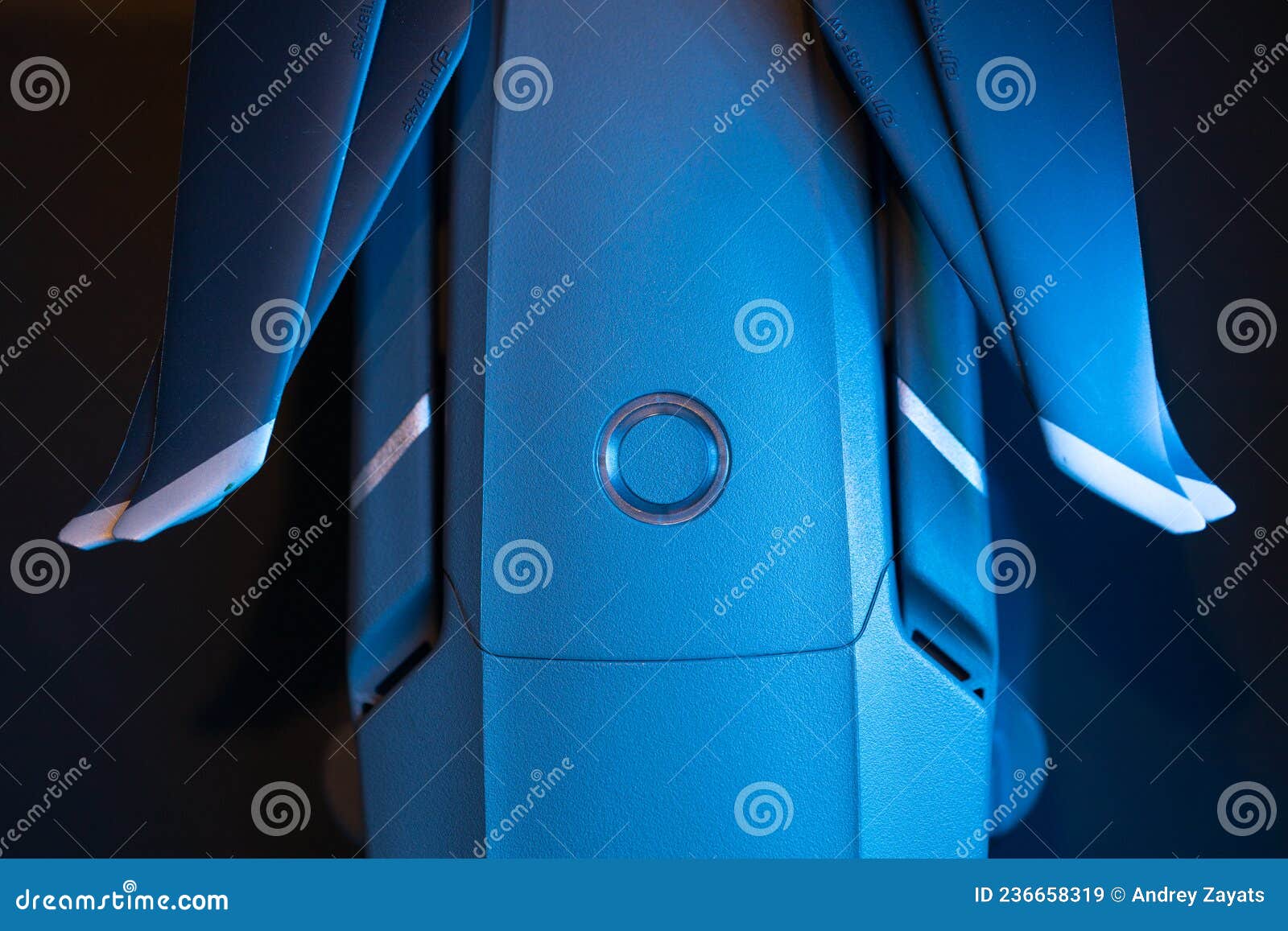 Top View of the Drone Body, Power Button with Charge Indicator, Battery ...