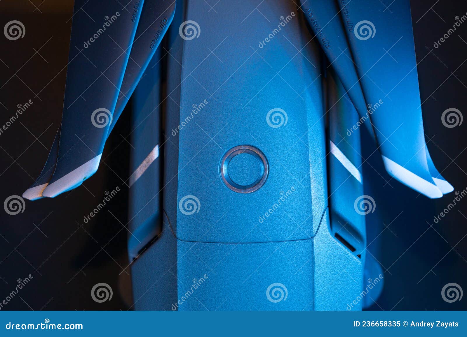 Top View of the Drone Body, Power Button with Charge Indicator, Battery ...