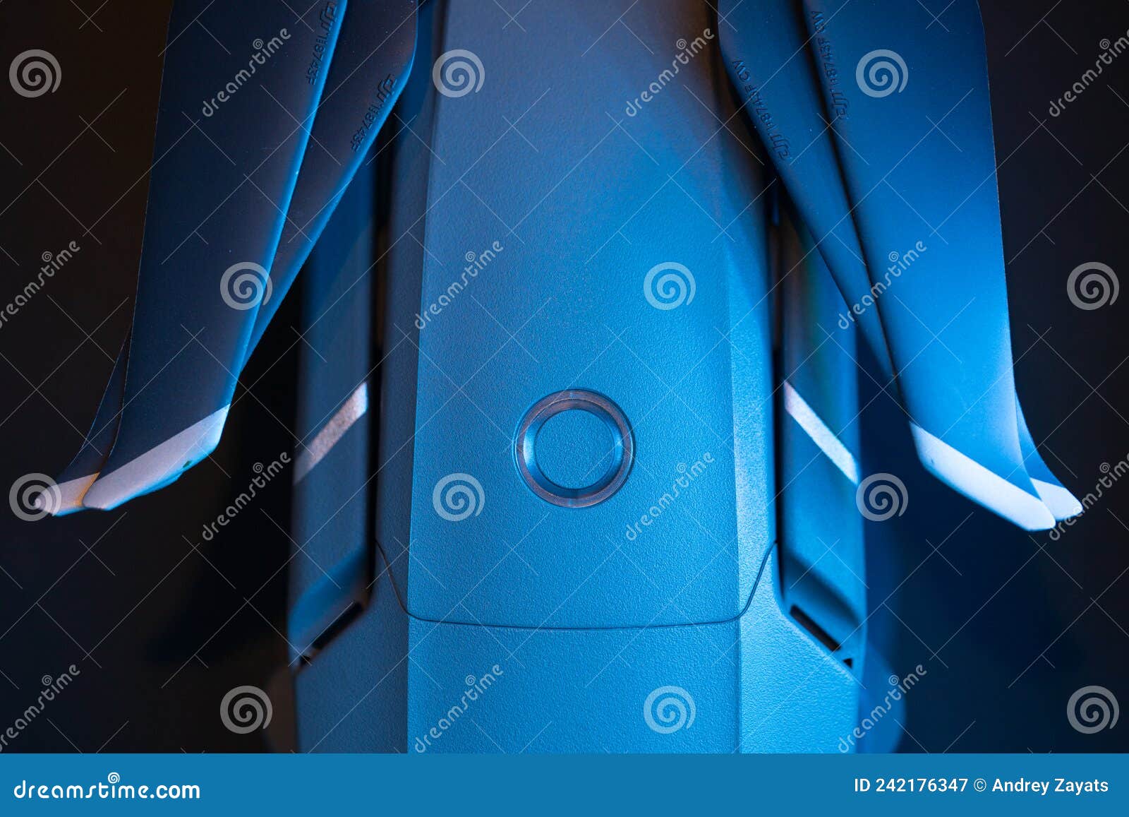 Top View of the Drone Body, Power Button with Charge Indicator, Battery ...