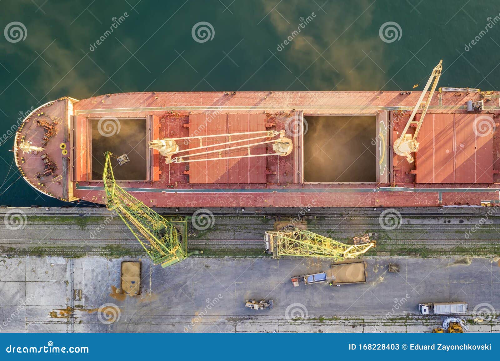 A Large Ship Loading Grain for Export. Water Transport Stock Image ...
