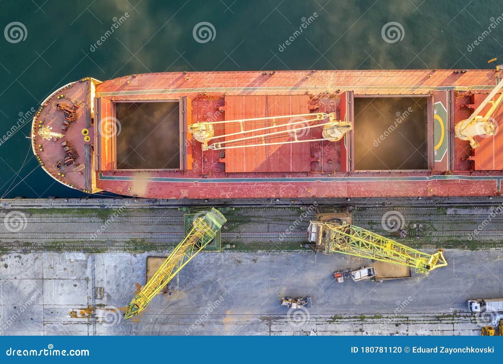 A Large Ship Loading Grain for Export. Water Transport Stock Photo ...