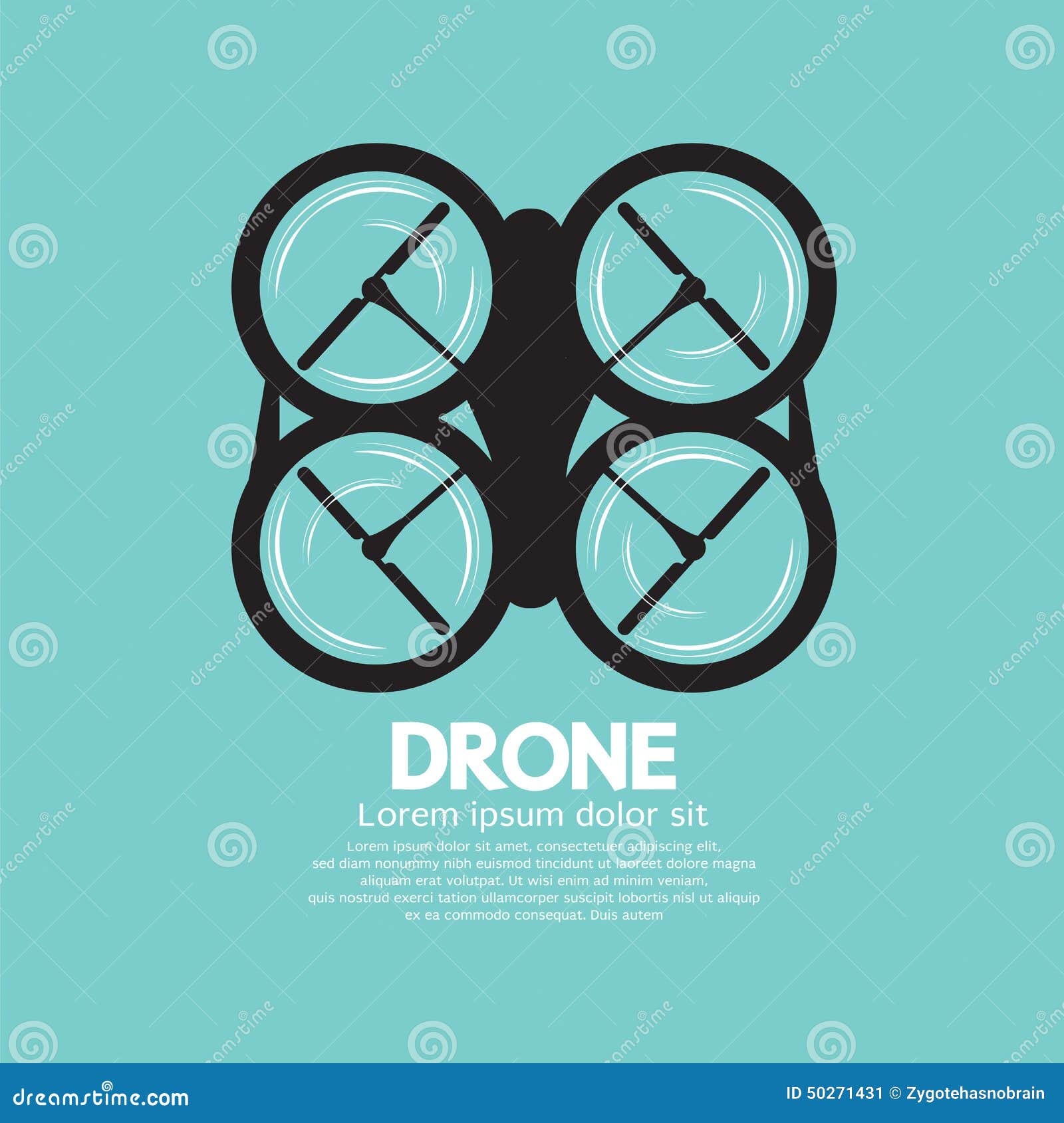 Top View of Drone stock vector. Illustration of isolated - 50271431