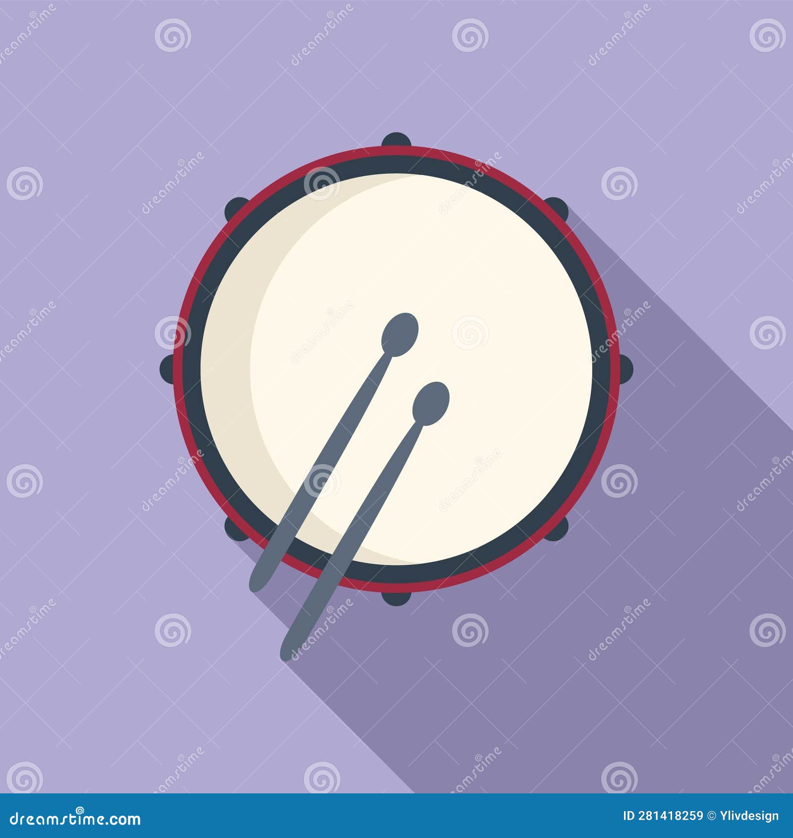 Top View Drum Icon Flat Vector. Music Kit Stock Illustration ...