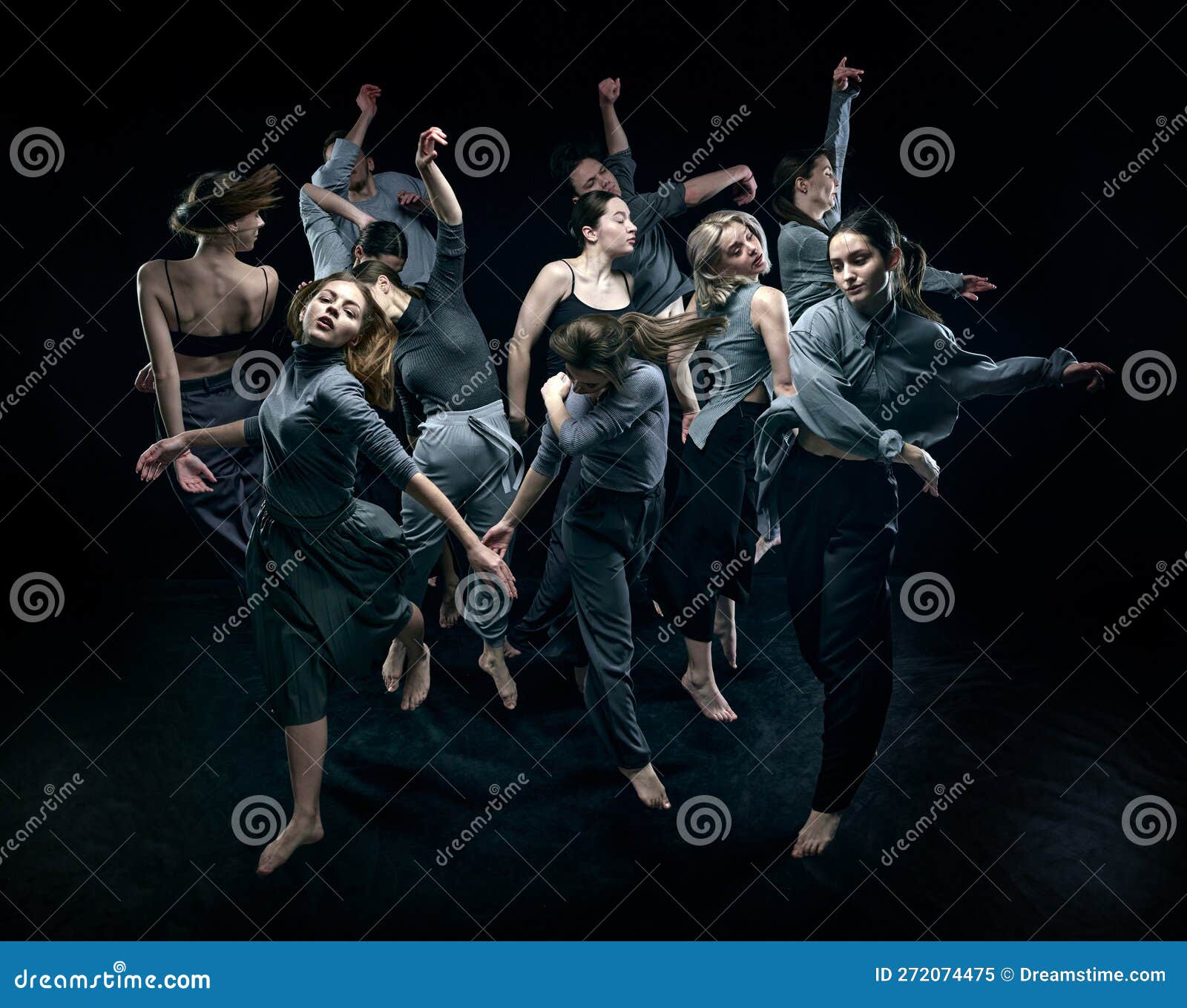 Top View. Dynamic Image of Young Artistic, Expressive Young People ...